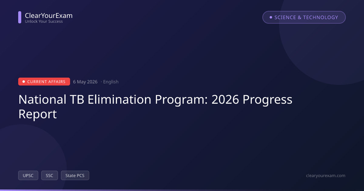 Daily Current Affairs 6 May 2026 — National TB Elimination Program ...