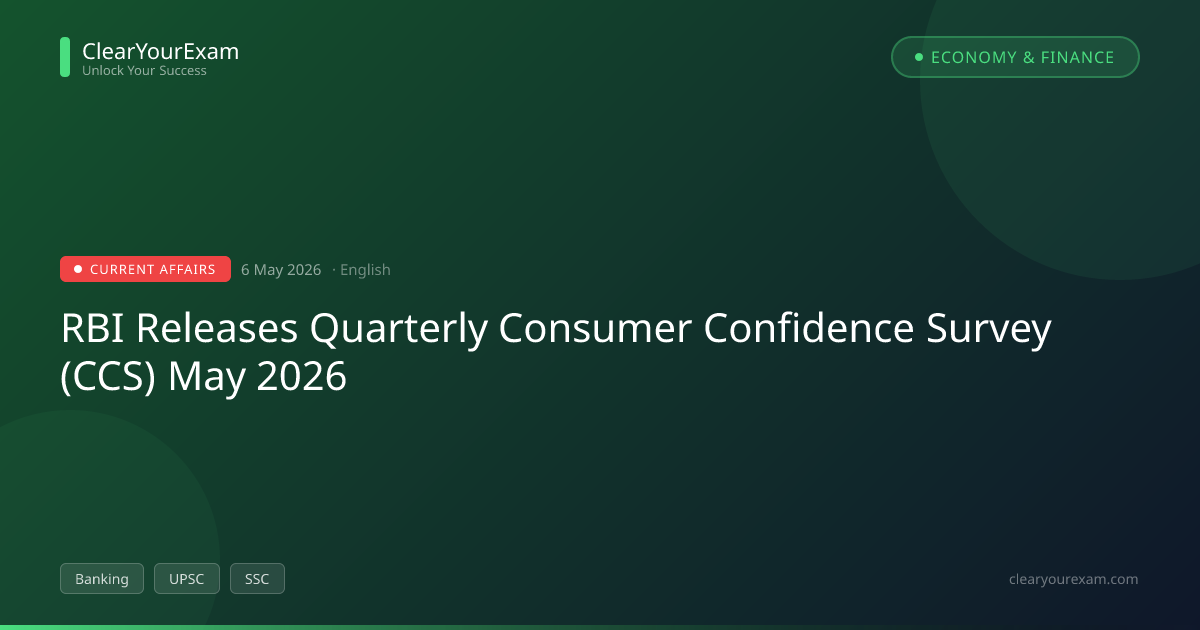 Daily Current Affairs 6 May 2026 — RBI Releases Quarterly Consumer ...